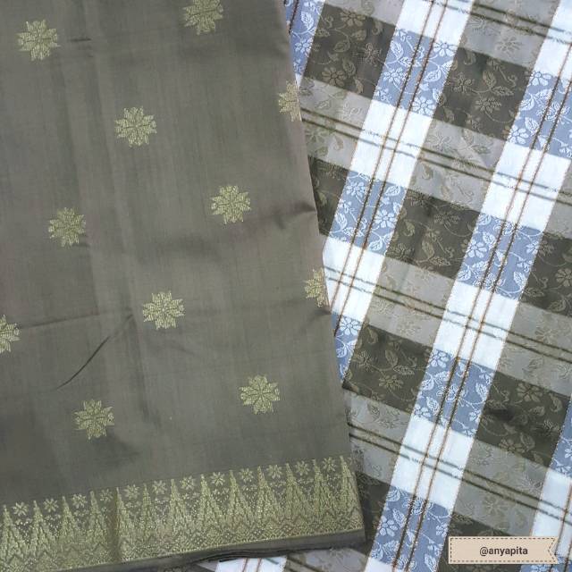 Jual Kain Songket Riau/ Sarimbit Melayu / Baju Kurung Hijau Lumut ...