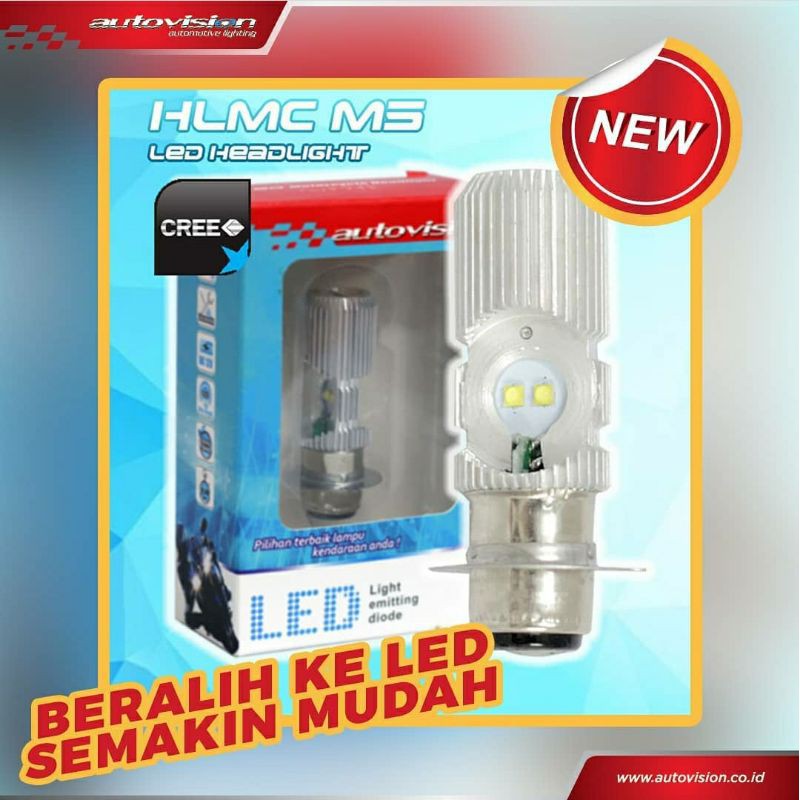 Jual Lampu LED Motor CREE Headlamp M5 CR8 Autovision (Vario-Beat-Revo ...