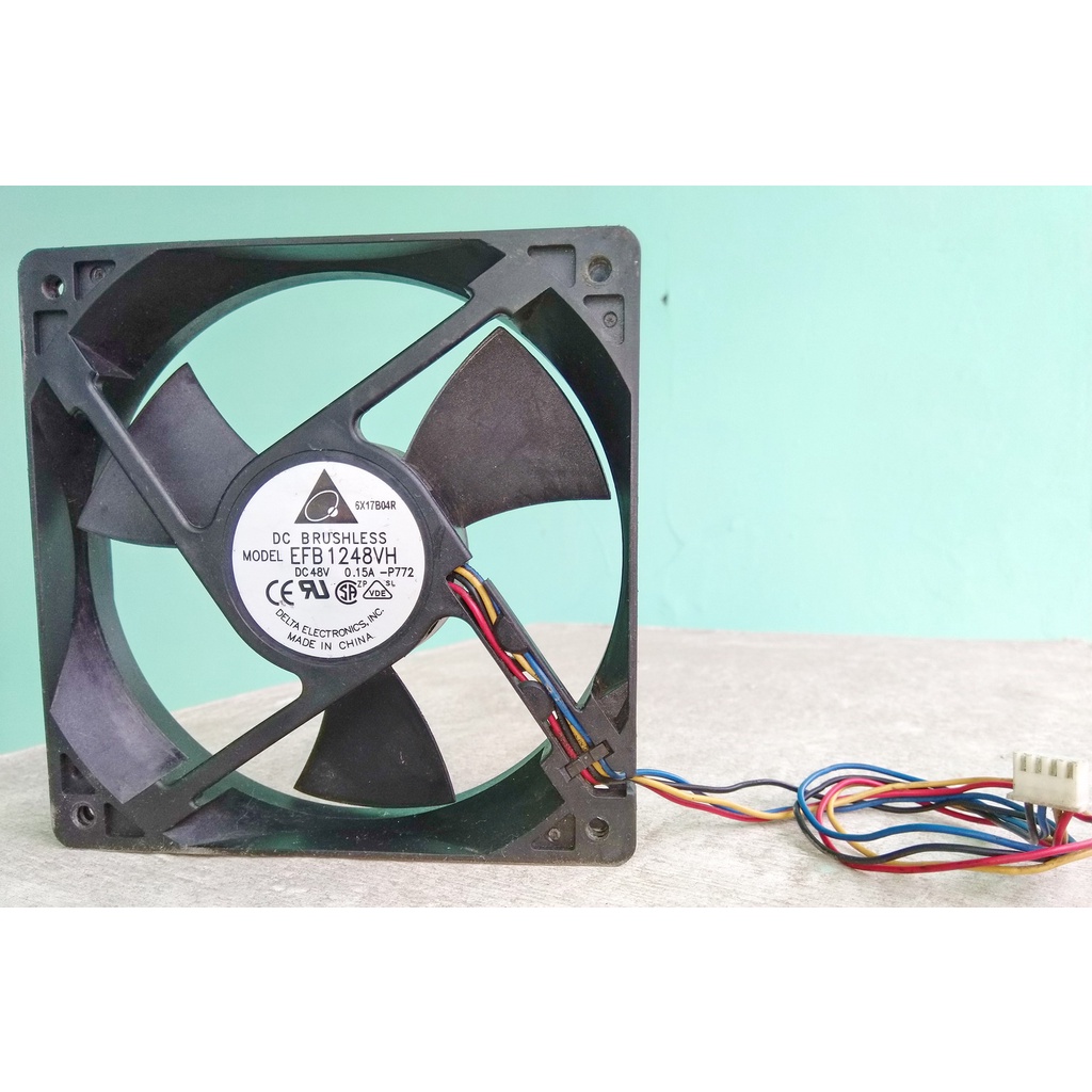Jual Axial Fan 48Vdc 0.15a Delta Electronics EFB1248VH 12x12x2.5cm ...