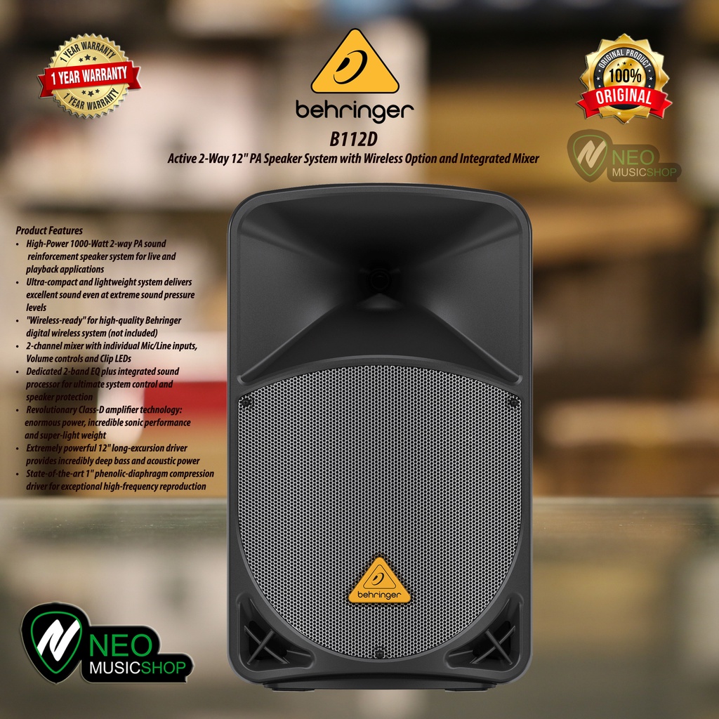 Jual Behringer B112D Active 2-Way 12" PA Speaker System w Wireless ...