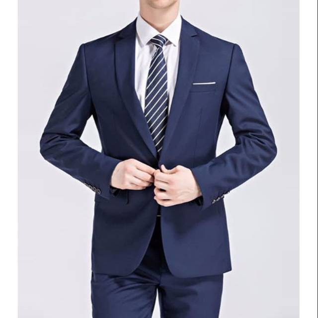 Jual Jas Formal Pria Navy & Black/body slim/termurah Indonesia|Shopee ...