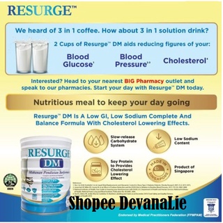 Jual 850gr Susu Resurge DM Khusus Diabetic Diabetes Cholesterol ...