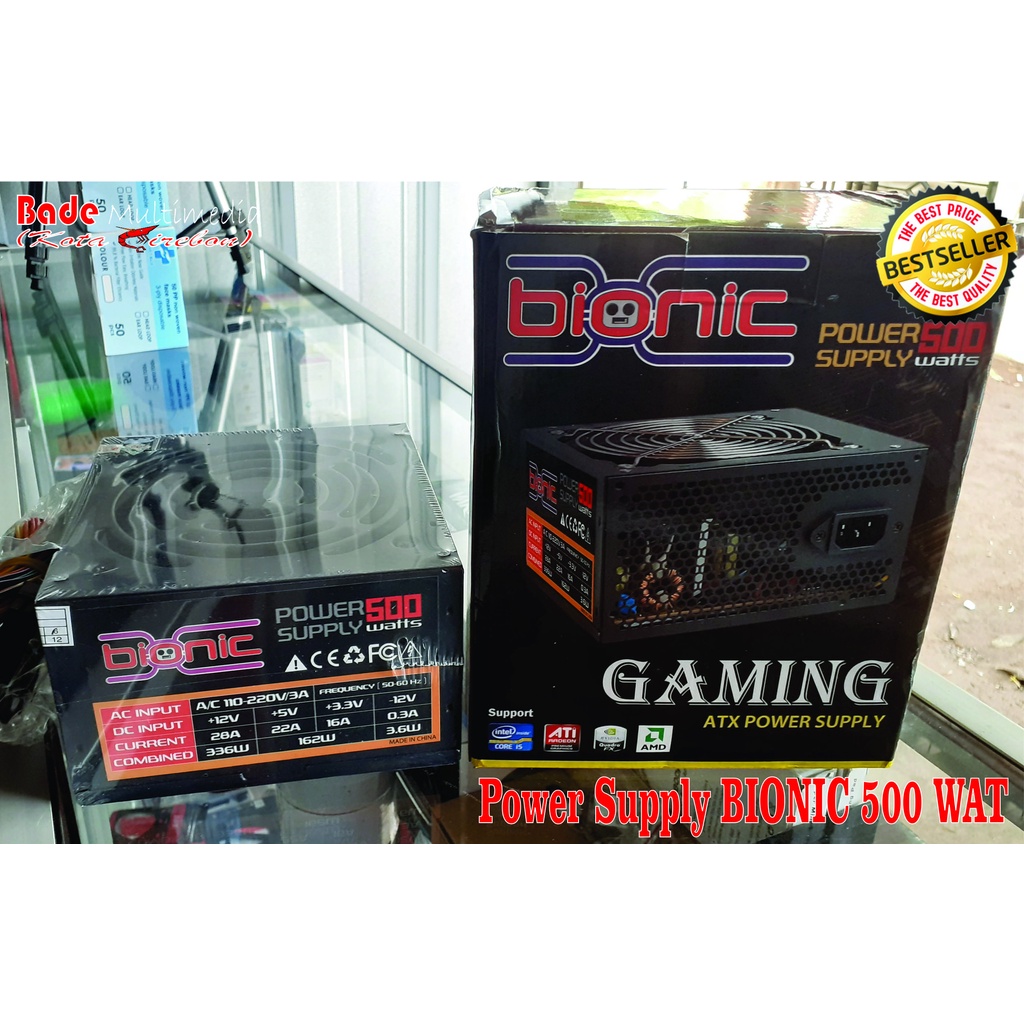Jual Power Supply PSU Gaming 500W BIONIC Fan 12cm Black Editions ...