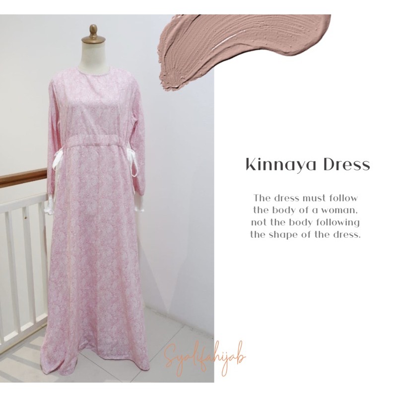 Jual Syalifa Hijab - Gamis Kinnaya Dress - Soft Pink | Shopee Indonesia
