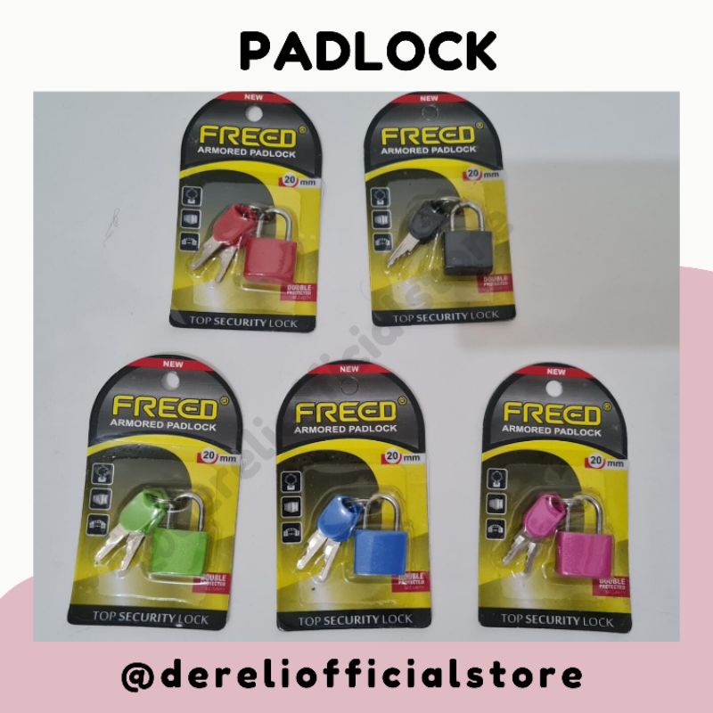 Jual Gembok Warna untuk Koper 20mm - Armored Padlock FREED ORIGINAL ...