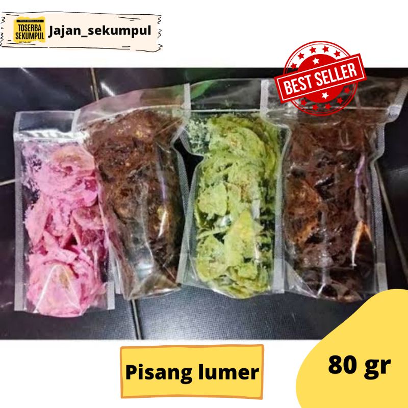 Jual Keripik Pisang Lumer isi 80 gr Varian Rasa Cokelat Greentea ...