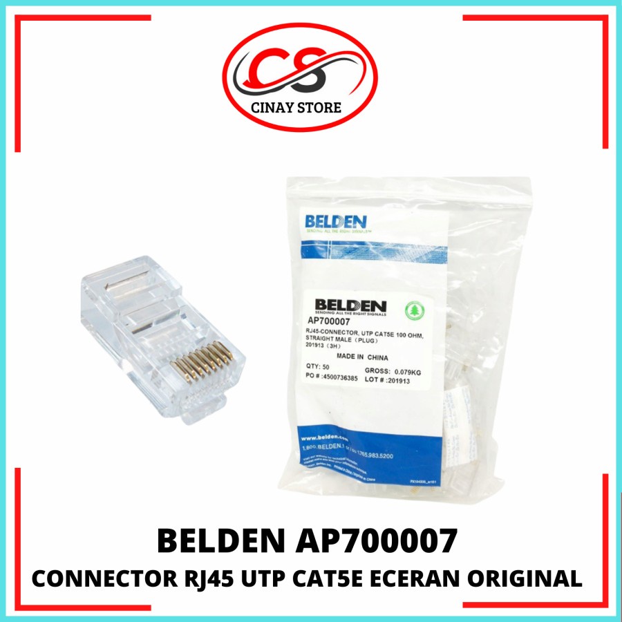 Jual BELDEN Connector RJ45 Cat.5 (Konektor RJ45 AP700007) ECERAN ORIGINAL | Shopee Indonesia