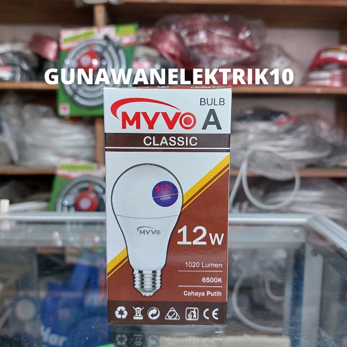 Jual LAMPU LED MYVO CLASSIC 12W, LAMPU MYVO 12 WATT, BERGARANSI 1 TAHUN | Shopee Indonesia