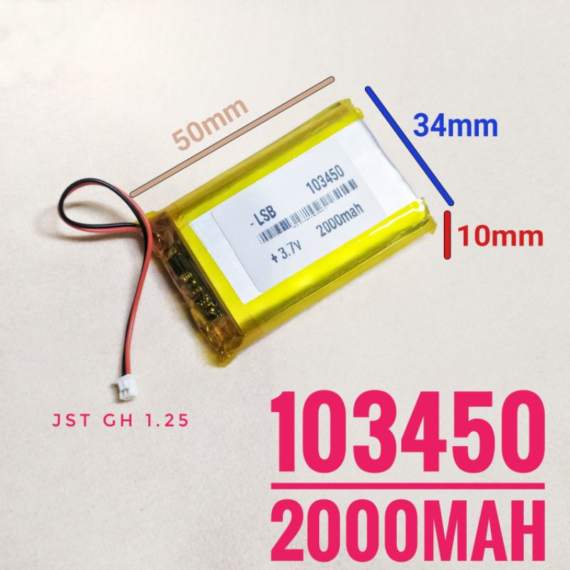Jual 103450 Li Ion Lipo 3.7v IC Protection Baterai GPS MP3 Bluetooth Speaker Musik | Shopee ...