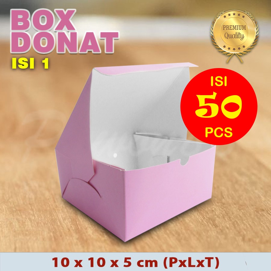 Jual Kotak Box Dus Donat - PINK - Isi 1 - ( 50 Pcs ) | Shopee Indonesia