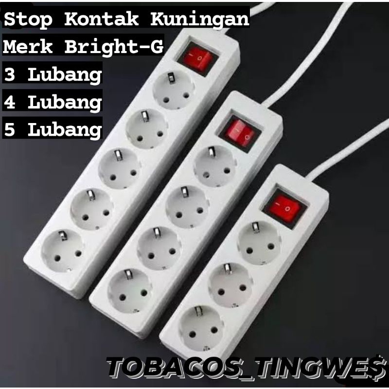 Jual Bright G Stop Kontak 3, 4, 5 Lubang kabel 5M Saklar Bright G ...