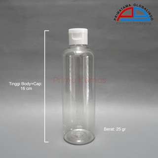 Jual Botol Fliptop 250 ml - botol kosmetik 250 ml - botol skincare Pet 250 ml Natural Indonesia ...