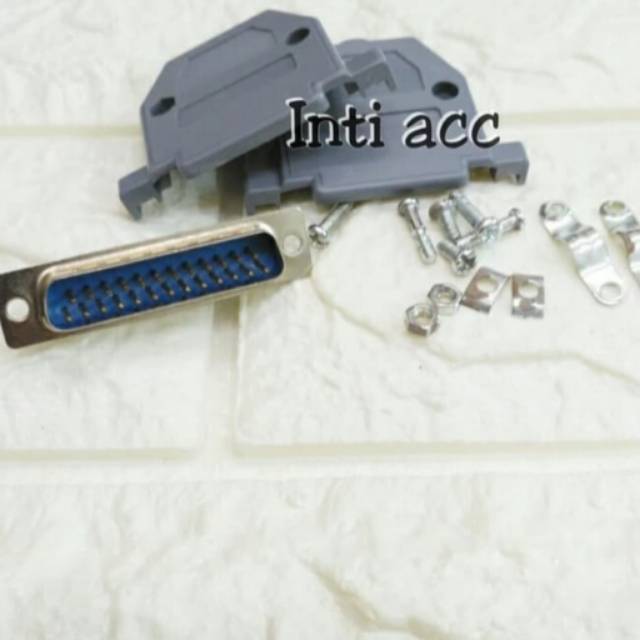 Jual Konektor Connector DB25 Male + Cover Plastik + baut / Konektor ...