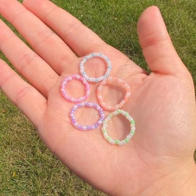 Jual Cincin Manik-Manik Gaya Korea / Bead Ring Aesthetic / Basic ...