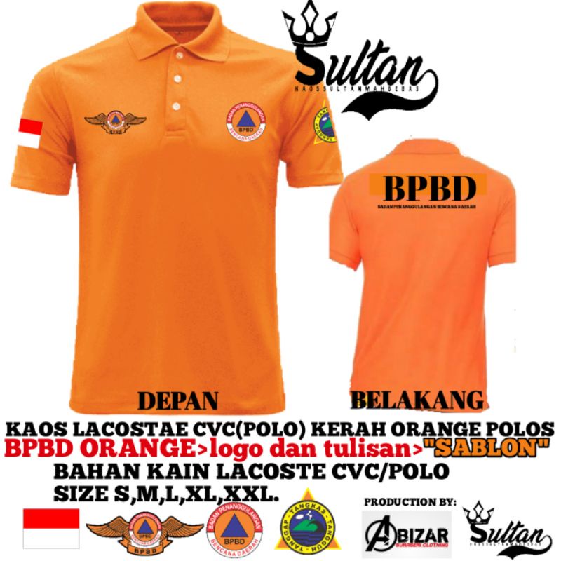 Jual kaos Oren kerah BPBD/Baju polo shirt BPBD | Shopee Indonesia