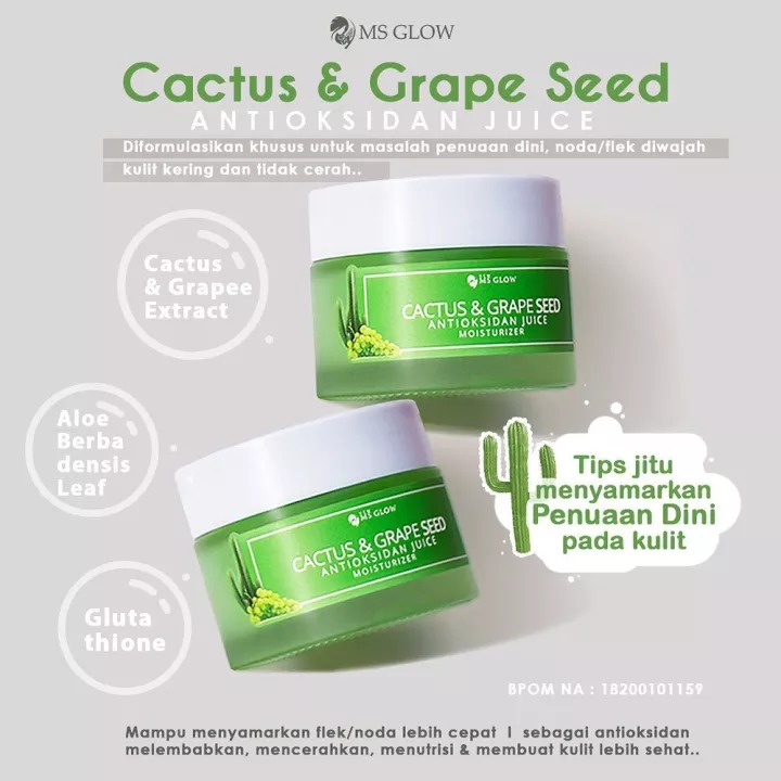Jual Cactus & Grape Seed Antioksidan Juice Moisturizer MS Glow | Shopee Indonesia