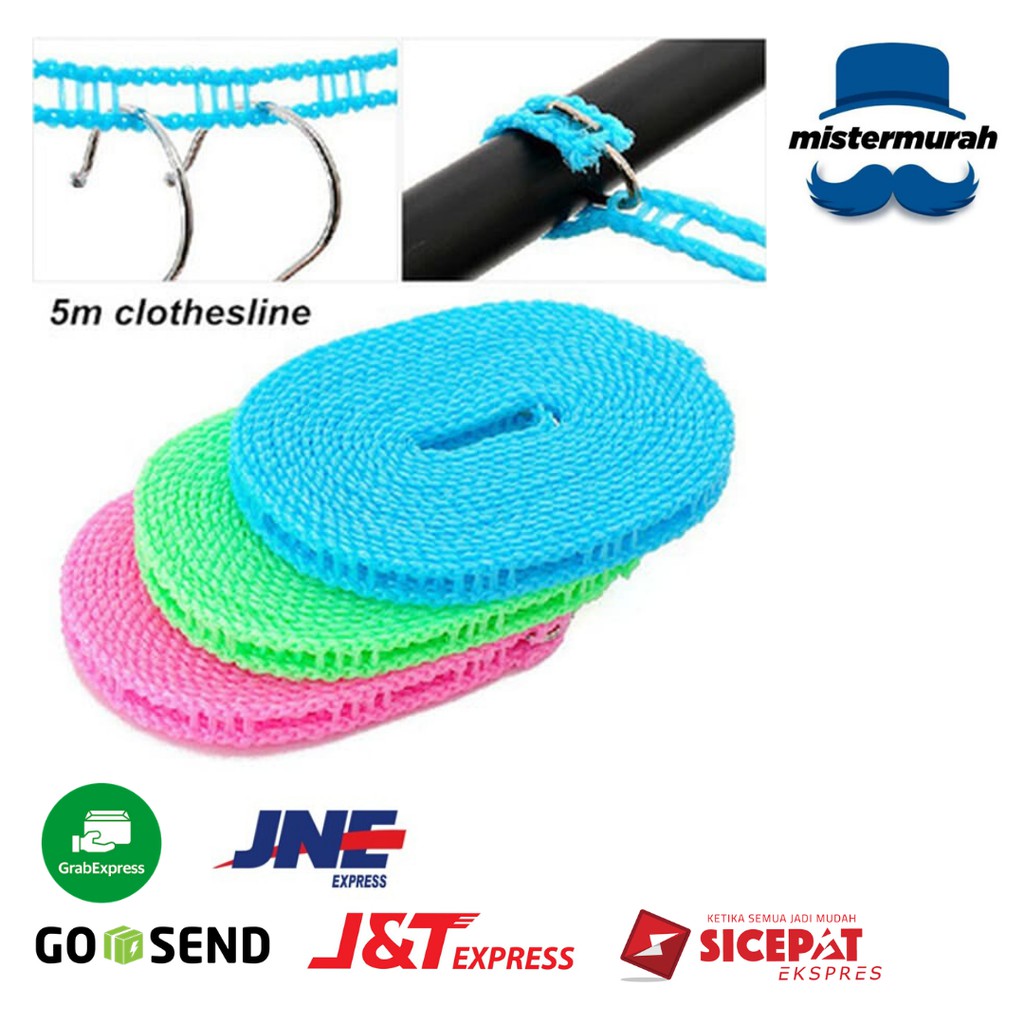 Jual Tali Jemuran Baju 5M Celana Pakaian 5 Meter / Tali Tambang Jemur ...