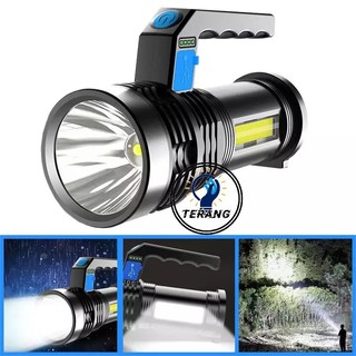 Jual Senter LED Super Terang Rechargeable +cob Senter Led Jarak Jauh ...