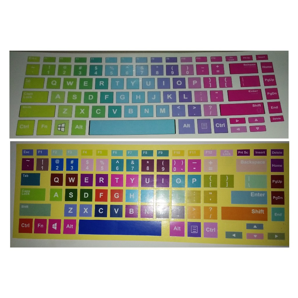 Jual stiker keyboard untuk laptop english pelangi warna warni full ...