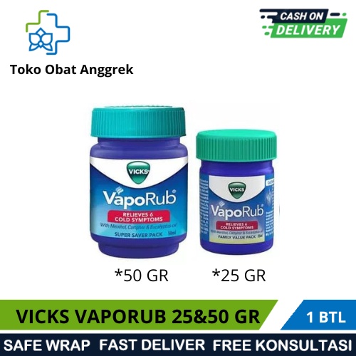 Jual VICKS VAPORUB 25GR & 50 GR/BALSEM BATUK PILEK/BALSAM UNTUK ...