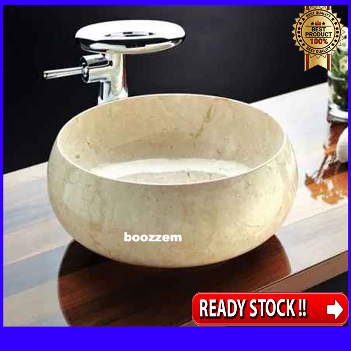 Jual wastafel meja batu marmer model donat 35cm halus kliap glossy luar ...