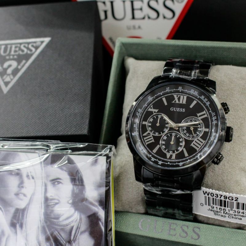 Jual Guess W0379G2 Original Full Black Chronograph Jam Tangan Pria ...
