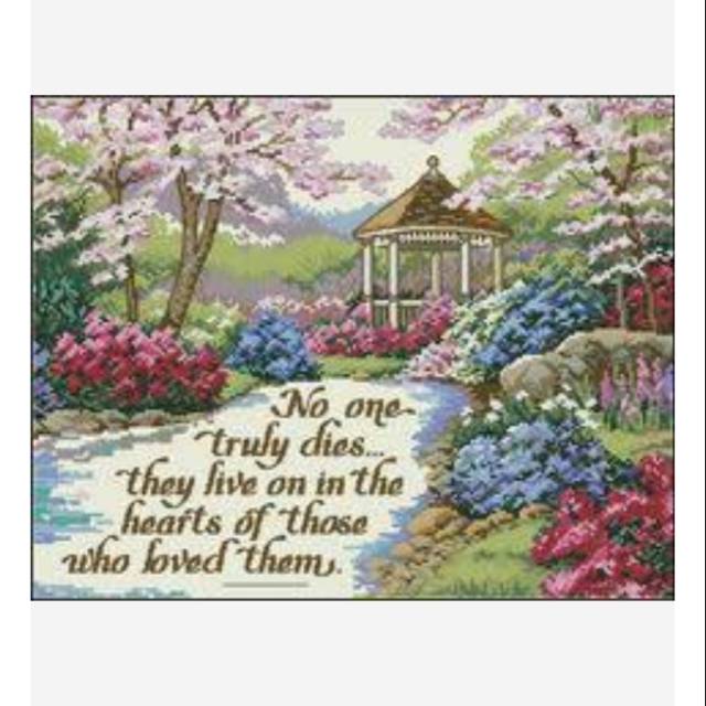 Jual Paket kristik dmc taman gazebo serenity prayer cross stitch 14ct ...