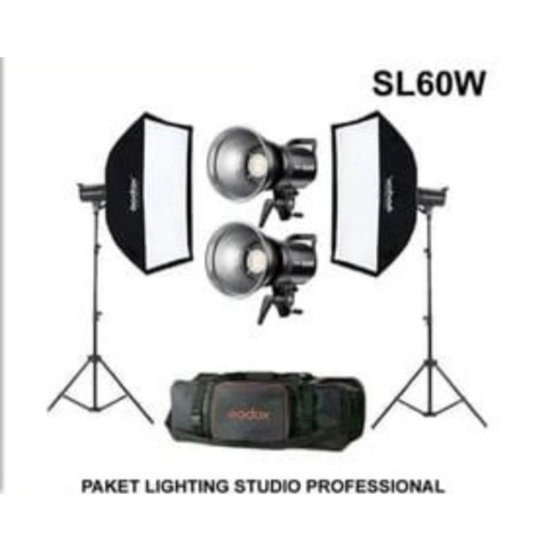 GODOX SL60W/SL-60W/SL 60 W PAKET STUDIO LED VIDEO CONTINUOUS 2L ...