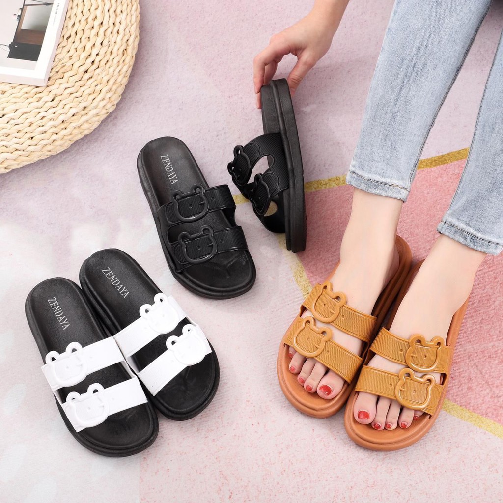 Jual Sandal slop wanita gesper bear Impor terbaru - Zendaya 1606 (37/41 ...