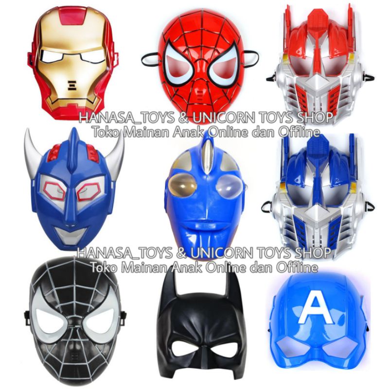 Jual Topeng Super Hero Ultraman, Batman, Captain America, Ironman, Hulk ...