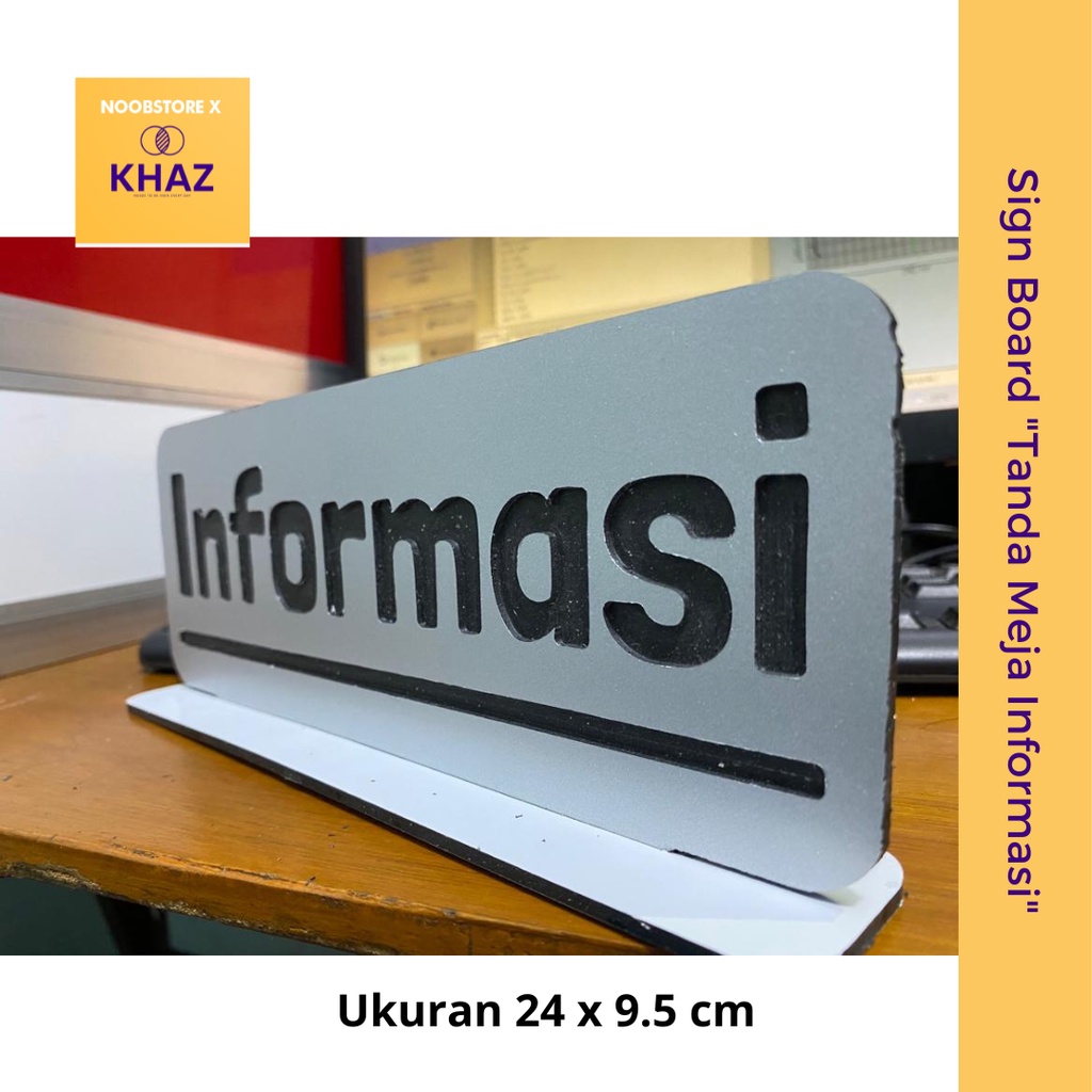 Jual Papan Nama Meja Informasi / Penanda Bagian Informasi / Teks Meja ...