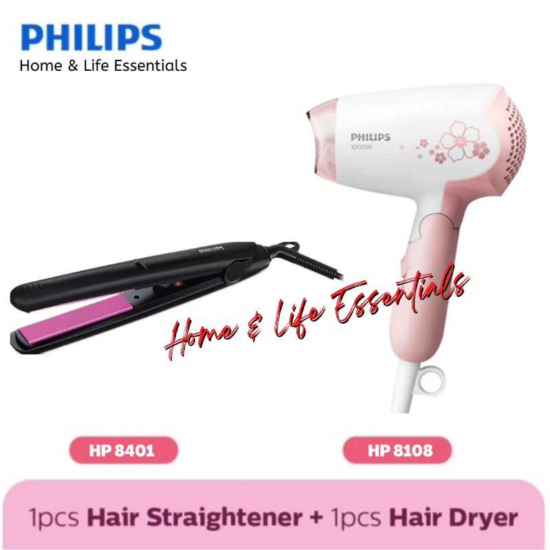 Jual Philips Beauty Set (Hairdryer HP8108 + HP8401 Catok Rambut Philips ...