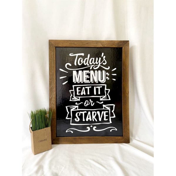 Jual frame poster today's menu hiasan dinding kayu vintage frame poster ...