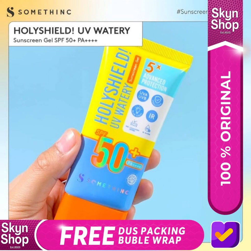 Jual Suncreen Gel SOMETHINC Holyshield! UV Watery Sunscreen Gel SPF 50 ...