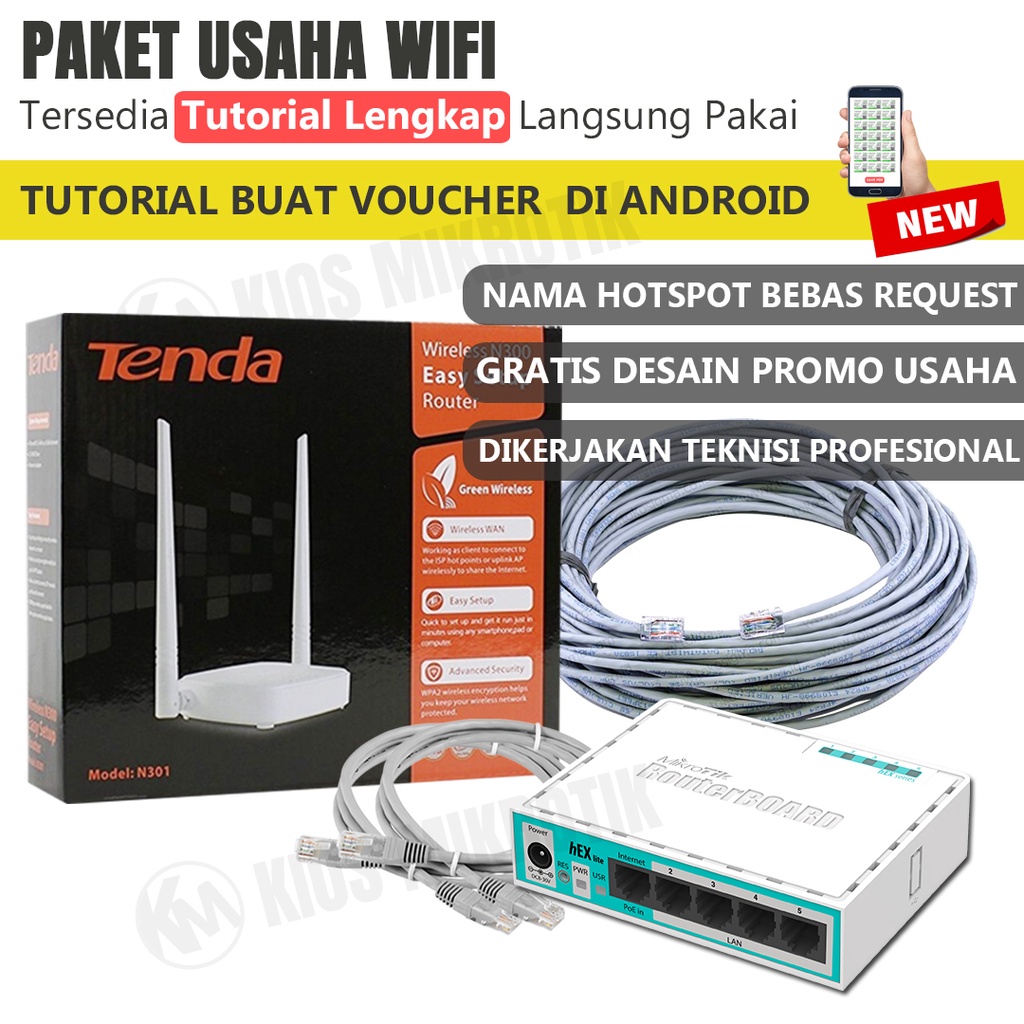 Paket Usaha Wifi Sistem Voucher Hotspot Billing Rt Rw Net Full Setting
