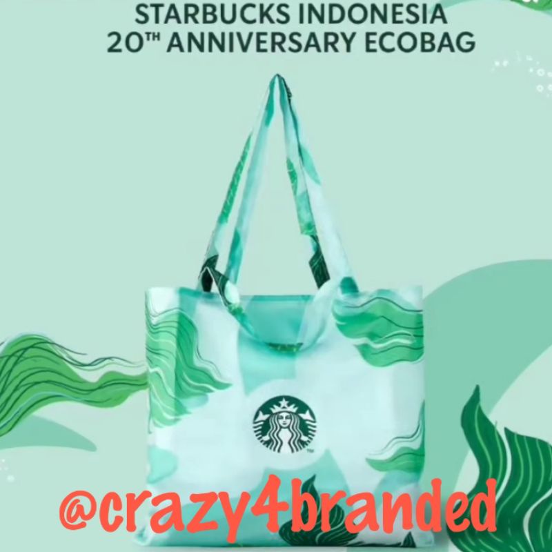 Jual Starbucks Indonesia 20th Anniversary Foldable Shopper Bag / Ecobag | Shopee Indonesia