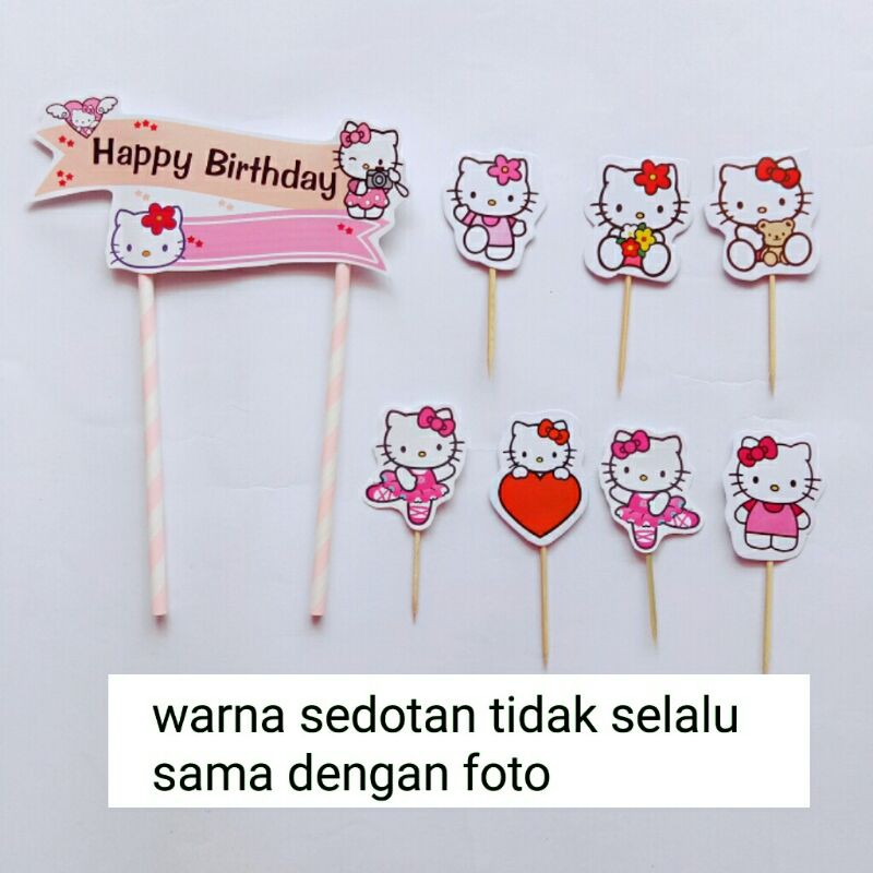 Jual topper hiasan tusukan kue cake ulang tahun happy birthday karakter ...