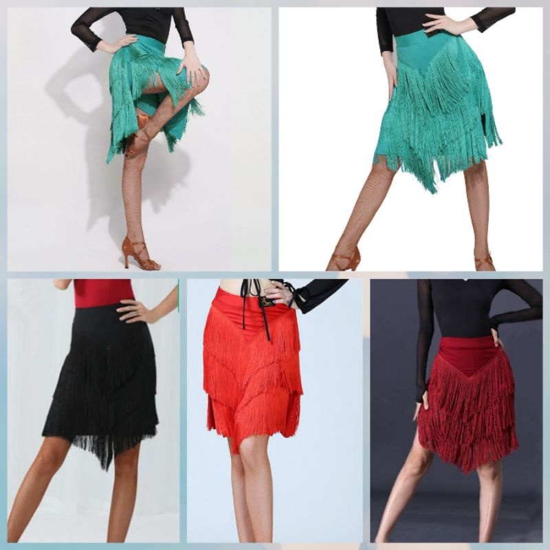 Jual Rok Rumbai V Belah Samping Rok Line Dance Belly Dance Salsa Latin ...