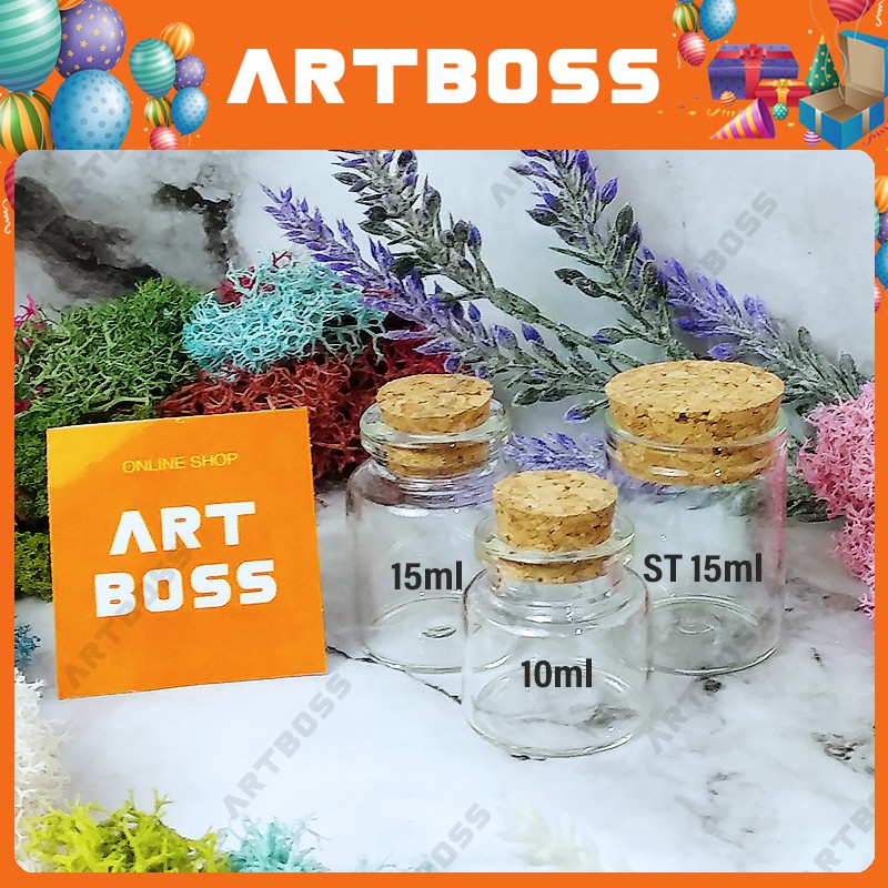 Jual Botol tutup gabus cork kaca craft clay terrarium charm kecil tiny ...