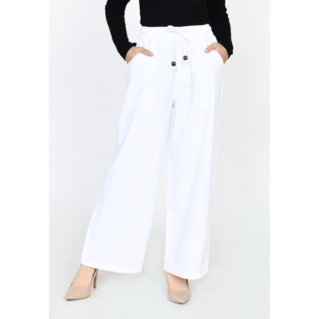 Jual Celana Kulot Jeans putih wanita ZAHRA SIGNATURE Kulot Denim Emma ...