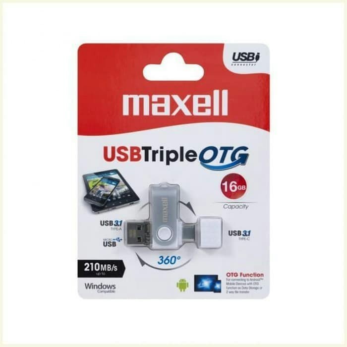 Jual Flashdisk Maxell Usb Triple Otg 16gb | Shopee Indonesia