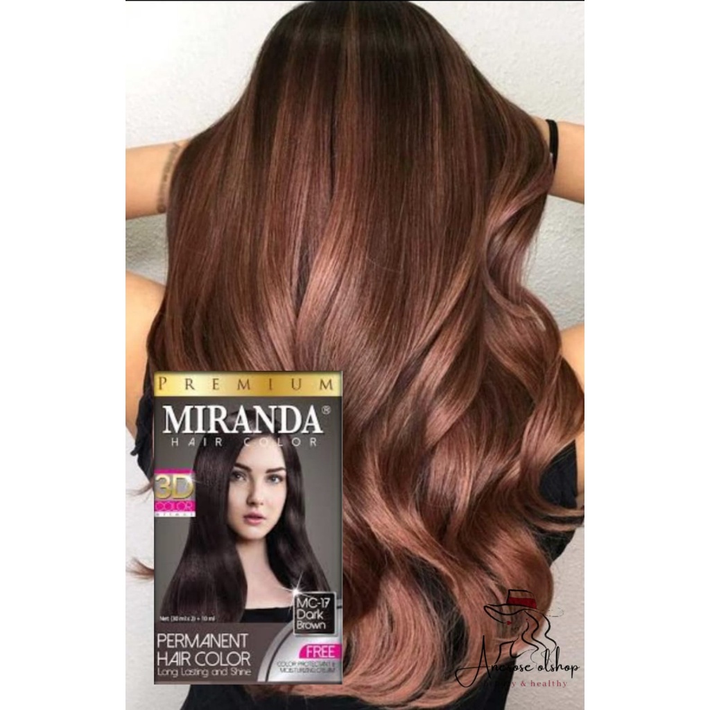 Jual Miranda Hair Color Semir Rambut Cat Rambut MC 17 - Dark Brown 30ml ...