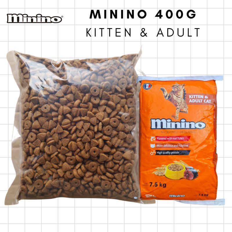 Jual MININO Cat Food 400g Plastik Bening - Makanan Kucing Semua Usia ... Jual MININO Cat Food 400g Plastik Bening - Makanan Kucing Semua Usia ...