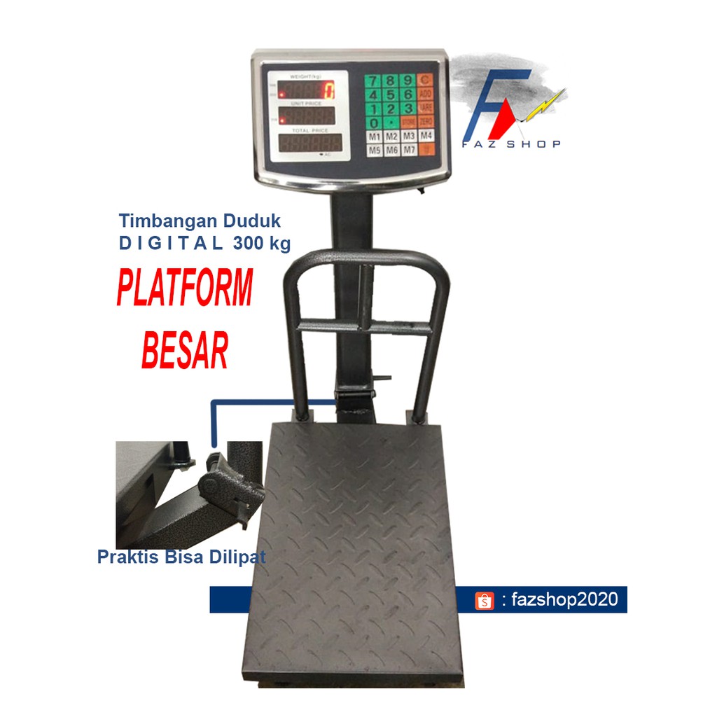 Jual timbangan duduk digital 300kg / electrik platform scale | Shopee ...