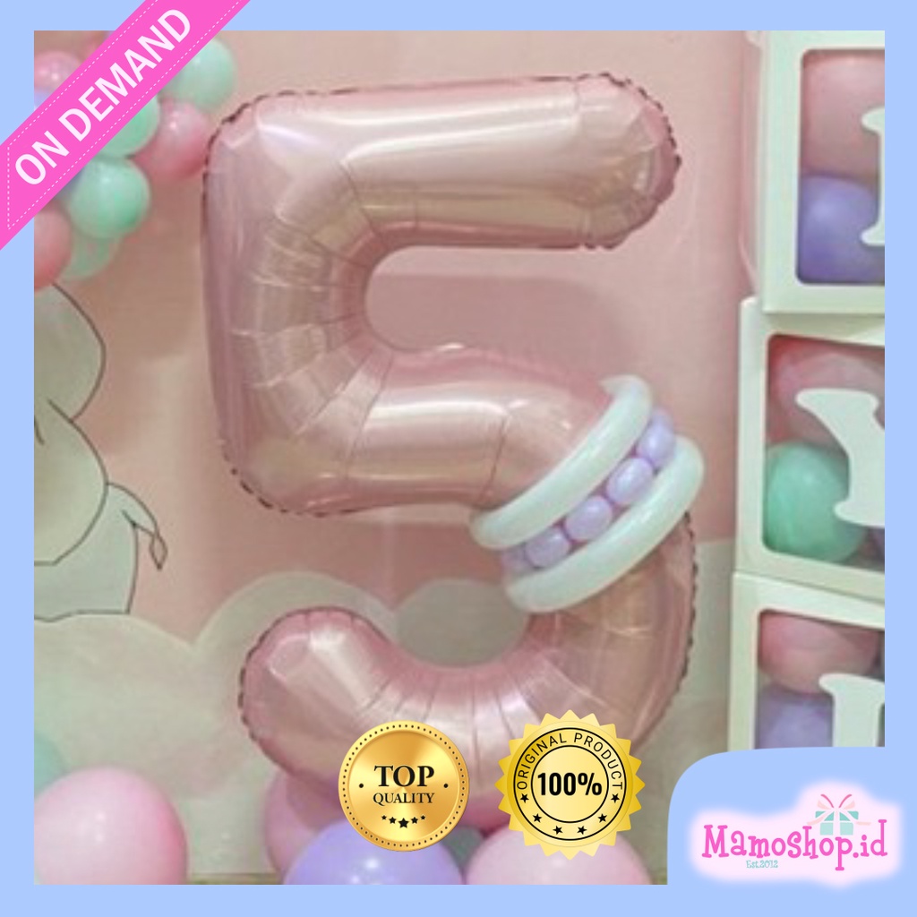 Jual Balon Angka Pink Polos Pink Pastel 100 cm | Shopee Indonesia