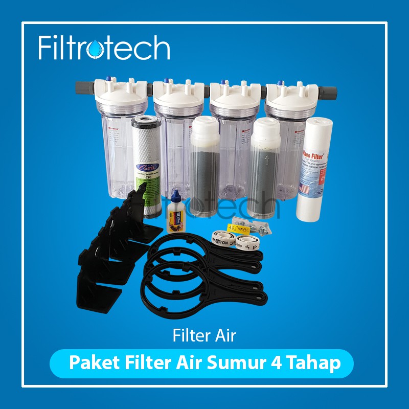 Jual Filter Air Sumur 4 tahap 10" Clear (Sediment, Manganese,Ferolite ...