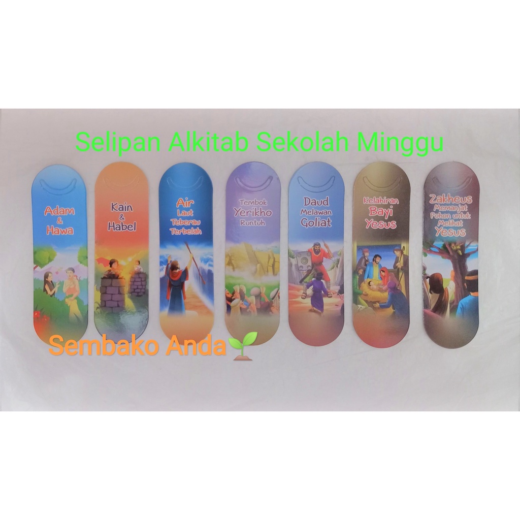 Jual A) Selipan buku. Ayat Alkitab. Sekolah Minggu. Bookmarks. Pembatas ...