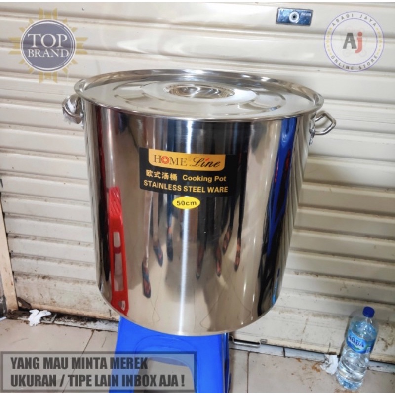 Jual panci stenlis steal super tebal HOMELINE ukuran 50cm | Shopee ...