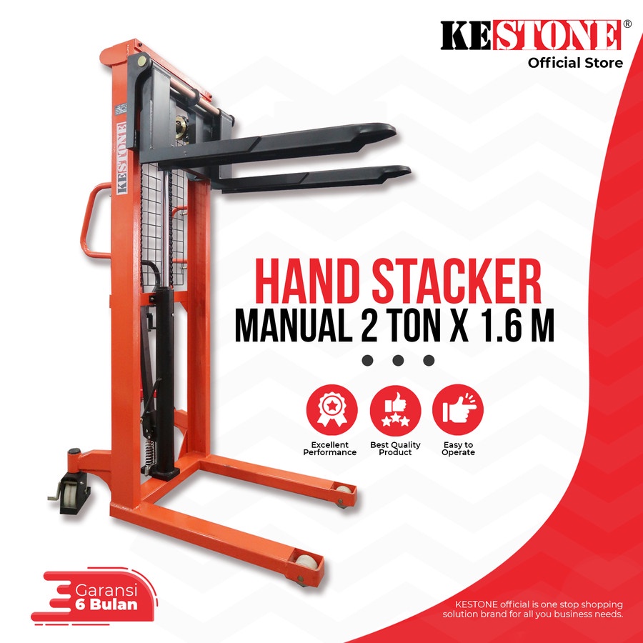 Jual Hand Stacker Manual 2 Ton x 1,6 Meter - Hand Lift Forklift ...