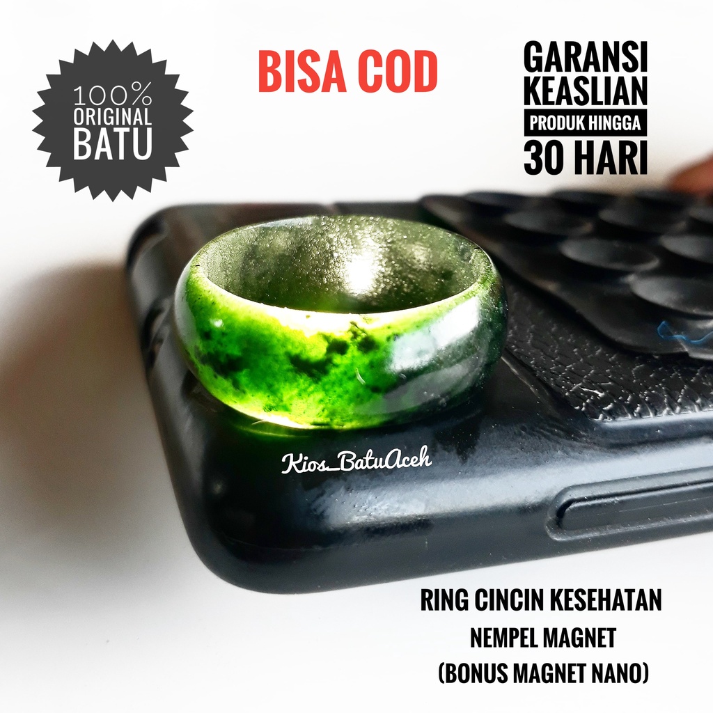 Jual Cincin Batu Giok Hitam Black Jade Original Asli Aceh Bulat Timbul ...